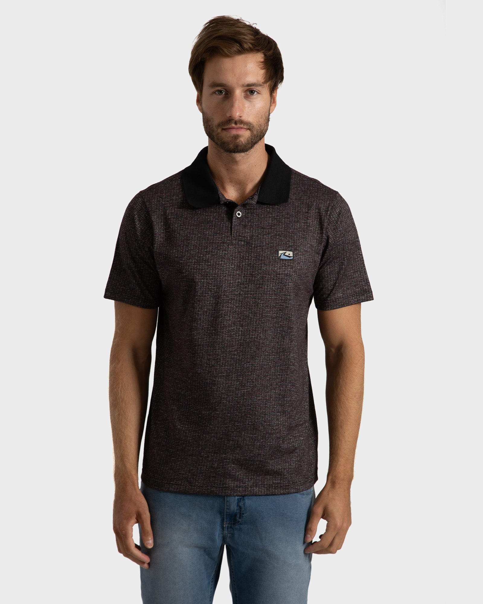 Polo Rusty Dashed Preto – RustyBrasil